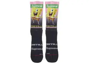 Supreme Spongebob Squarepants Castelli Cycling Socks - Black