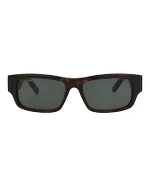 Balenciaga Square Frame Recycled Acetate Sunglasses - Havana Havana Green (bb0261sa/30013975/002)