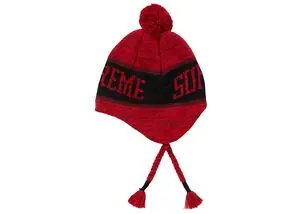 Supreme Heathe Earflip Beanie - Red