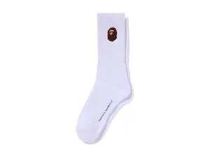 A BATHING APE Ape Head One Point Socks - White
