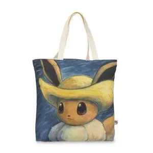 POKEMON Center X Van Gogh Museum Eevee Canvas Tote - Multicolor