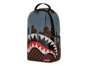 SPRAYGROUND Denim Drip Backpack - Blue Brown Black