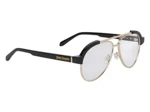 Palm Angels Style 18 Eyeglasses - Black Gold Clear Lens (perj018s25pla0011000)