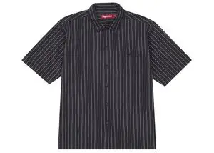 Supreme Stripe Short Sleeve Pajama Shirt - Black