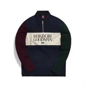 Kith For Bergdorf Goodman Long Sleeve Quarter Zip - Navy Blue