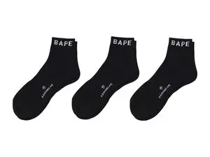 A BATHING APE Ankle Socks Set - Black