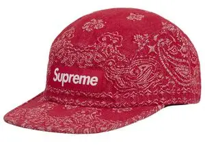 Supreme Bandana Jacquard Denim Camp Cap - Red