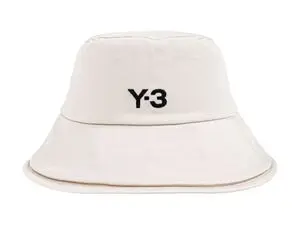 Y3 3 Strp B Bucket Hat - Talc