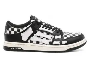 Amiri Skel Low Checkered Sneakers - Black/white