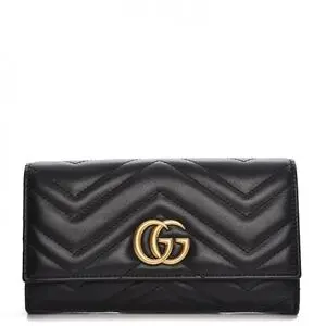 Gucci Gg Marmont Continental Wallet Matelasse Black - Multicolor