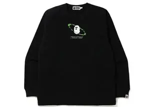 A BATHING APE Universe Ape Loose Fit Long Sleeve Tee Shirt - Black