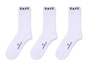 BAPE Logo Socks Set - White