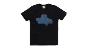 A BATHING APE Denim Milo On Tee Shirt - Black