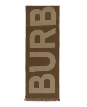 Burberry Logo Wool Scarf - Birch Brown
