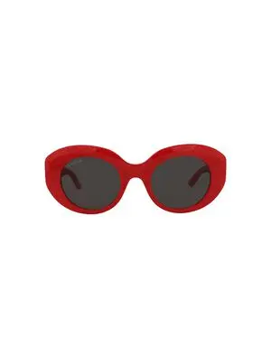 Balenciaga Round-frame Acetate Sunglasses - Red/grey (bb0235s