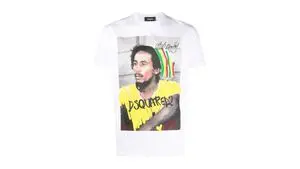 Dsquared2 Cool Fit Bob Marley Logo T-shirt - White