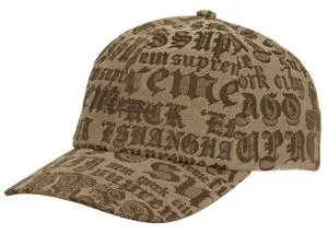Supreme Supreme Cities Jacquard 6-Panel Hat Tan