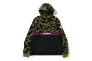 A BATHING APE 1st Camo Half Zip Pullover Hoodie - Green