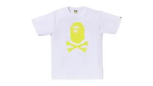 A BATHING APE Neon Ape Crossbone Tee Shirt - White