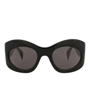 Gucci Shield Frame Recycled Acetate Sunglasses - Black Black Grey (gg1463s/30014463/001)