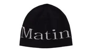 MATIN KIM Logo Jacquard Short Beanie - Black