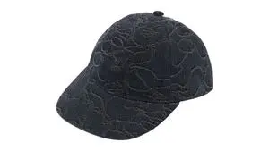 A BATHING APE Line Camo Jacquard Logo Denim Cap - Black
