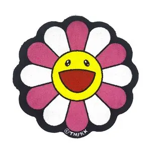 TAKASHI MURAKAMI Flower Floor Mat Rug Pink/white - Multicolor