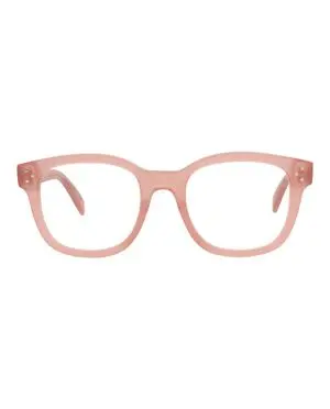 Celine Square Frame Acetate Optical Frames - Pink Pink Transparent (cl50098i/074)