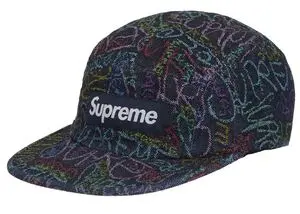Supreme Handwriting Denim Camp Cap - Indigo