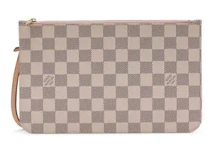 LOUIS VUITTON Pochette Damier Azur Canvas With Rose Ballerine Lining