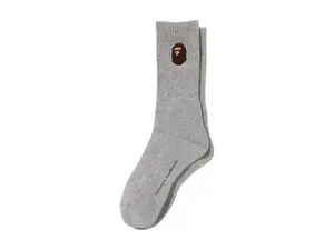 A BATHING APE Ape Head One Point Socks - Gray