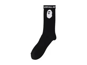A BATHING APE Logo Socks - Black