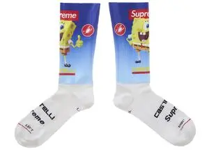 Supreme Spongebob Squarepants Castelli Cycling Socks - White