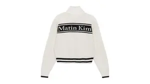 MATIN KIM Spell Point Stripe Knit Cardigan - Ivory
