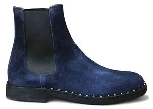 Valentino Garavani Suede Rockstud Chelsea Boots - Oceano Blue