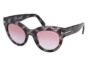 TOM FORD Cat Eye Frame Sunglasses - Havana/marble (ft1063 56z)