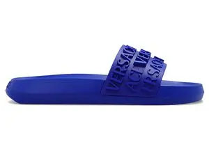 Versace Allover Logo Slides - Blue