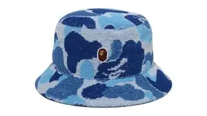 A BATHING APE Abc Camo Pile Jacquard Bucket Hat - Blue
