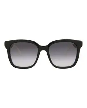 Alexander McQueen Square Frame Injection Sunglasses - Black Black Grey (am0295sk/30009872/002)