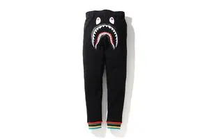 A BATHING APE Shark Line Rib Slim Sweatpants - Black