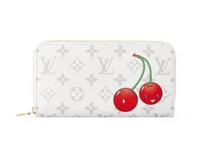 LOUIS VUITTON X Takashi Murakami Cherry Zippy Wallet - White Monogram
