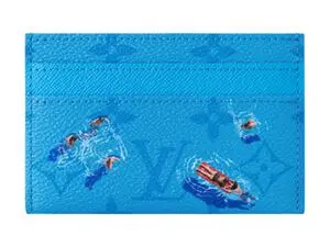 LOUIS VUITTON Pool Double Card Case Lagoonin - Pool Blue