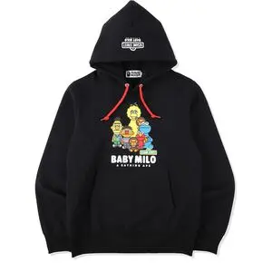 A BATHING APE X Sesame Street Pullover Hoodie - Black