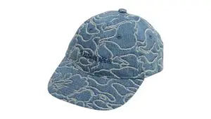A BATHING APE Line Camo Jacquard Denim Cap - Light Indigo