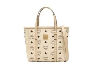 Mcm Toni Vi Shopper Mini Top Handle Bag - Beige/black