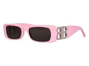 Balenciaga Rectangle Full Rim Sunglasses - Pink (bb0096s 012)