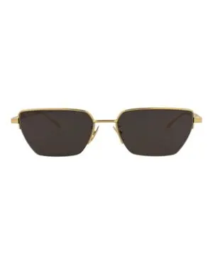 Bottega Veneta Square-frame Metal Sunglasses - Gold Gold Grey (bv1107s/30011010/004)