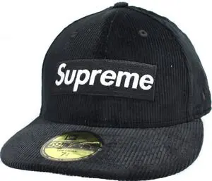 Supreme Corduroy Box Logo Cap - Black