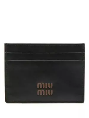 Miu Miu Logo-debossed Cardholder - Black