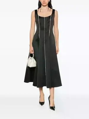 NISSA Crystal-embellished Midi Dress - Black